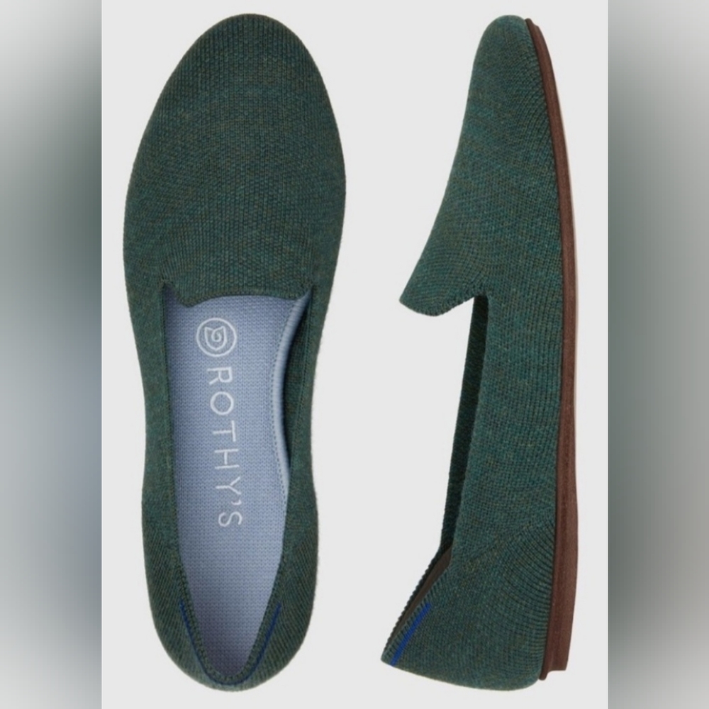Rothys Rare Ivy Green Merino Wool Flats Women's Size … - Gem
